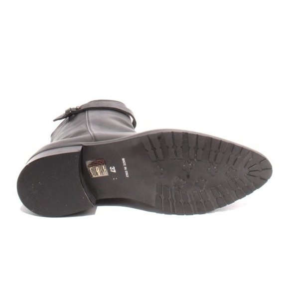 Isabelle | Shoes | Isabelle 334a Black Leather Zip Pointy Ankle Heel ...